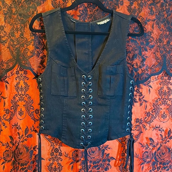 Lip Service | Tops | Lip Service Vintage Black Denim Corset Top | Poshmark